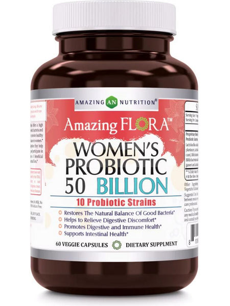 Amazing Flora, Probiotic 10 Strains, 50 Billion, 60 Veggie Capsules ...