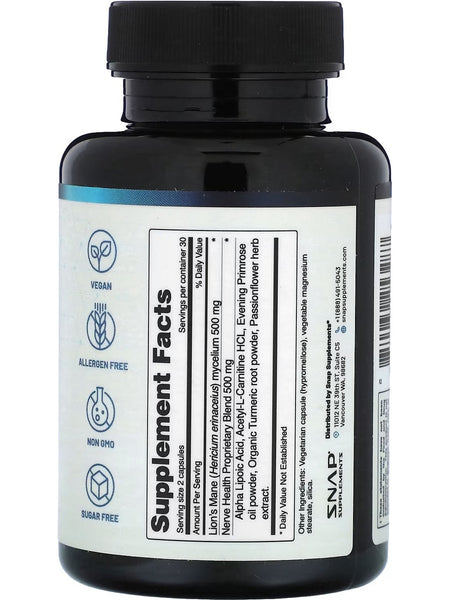 Snap Supplements, Nerve Health With Lion's Mane, 60 Capsules – Herbs Direct