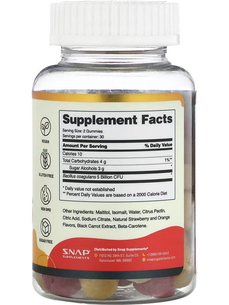 Snap Supplements, Sugar-Free Probiotic Gummies, 60 Gummies – Herbs Direct