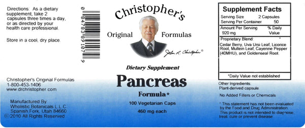 Christopher's Original Formulas, Pancreas Formula, 2 fl oz – Herbs Direct