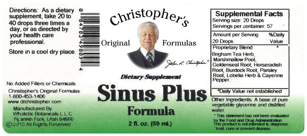 Christopher's Original Formulas, Sinus Plus Formula, 2 fl oz – Herbs Direct