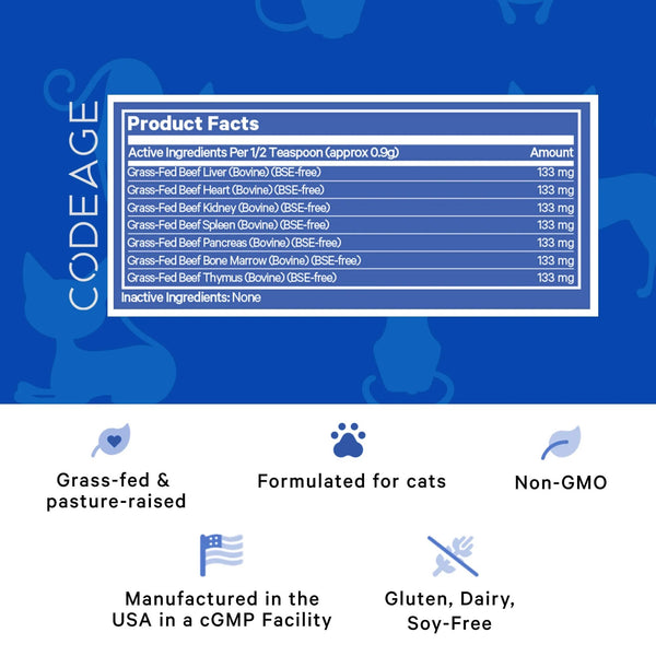 Codeage, DNA PET, Happy Healthy Organs for Cats, 1.48 oz – Herbs Direct