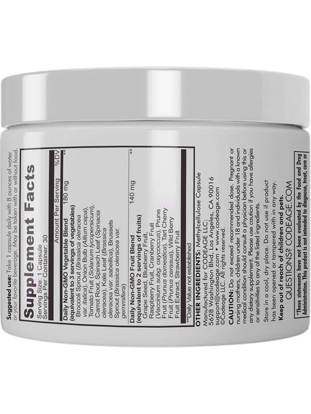 Codeage, Instant Food, Five a Day, 30 Capsules – Herbs Direct