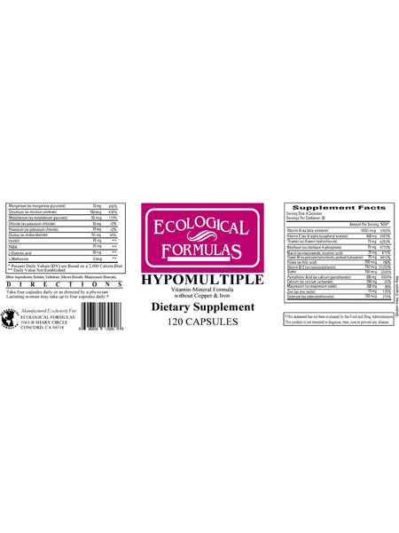 Ecological Formulas, Hypomultiple, 120 Capsules – Herbs Direct