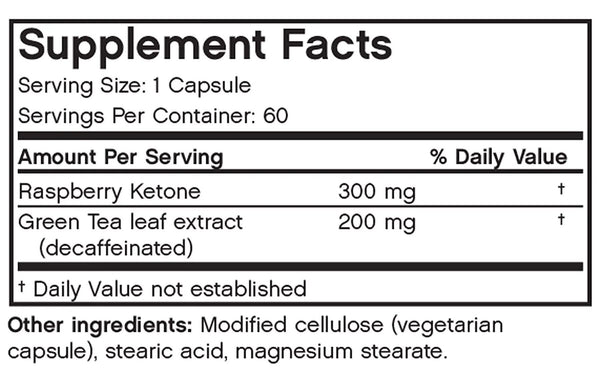 Futurebiotics, Red Raspberry Ketone + Green Tea, 300 mg, 60 Vegetarian ...