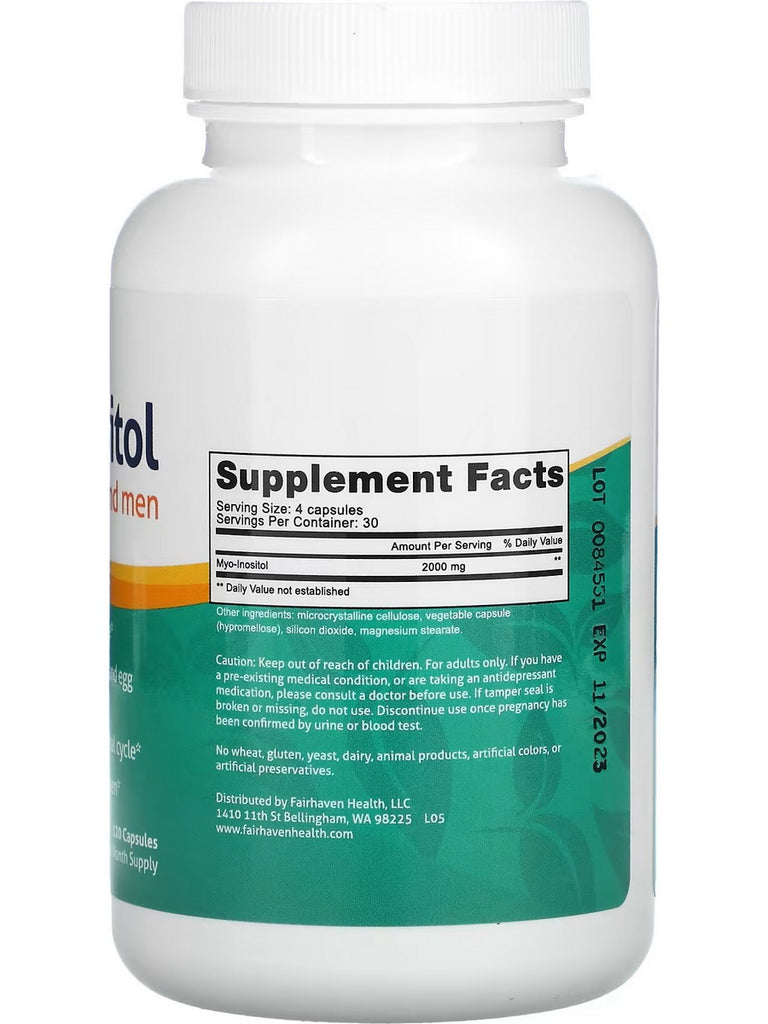 Fairhaven Health, Myo-Inositol for Women and Men, 120 Capsules – Herbs ...