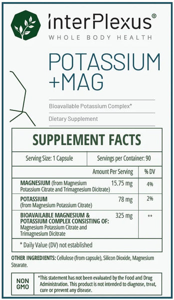 InterPlexus, Potassium+Mag, 90 Vegetarian Capsules – Herbs Direct