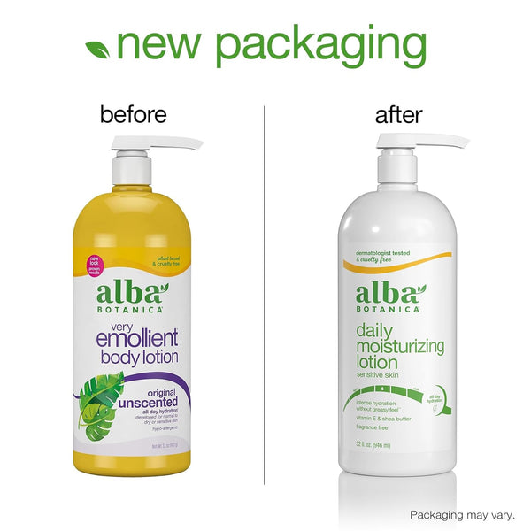 Alba Botanica, Daily Moisturizing Lotion, Sensitive Skin, Fragrance Fr ...