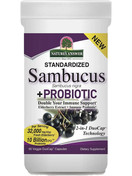 Nature's Answer, Sambucus + Probiotic Duo, 60 Veggie DuoCap Capsules ...
