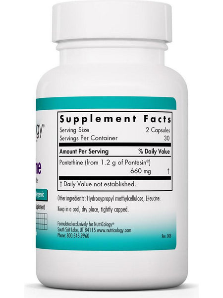 NutriCology, Pantethine Vitmain B5 Metabolite, 60 Vegetarian Capsules ...