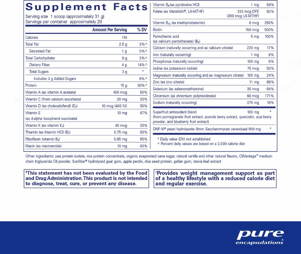 Pure Encapsulations, PureLean Protein, 21.8 oz – Herbs Direct