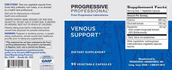 Progressive Labs, Venous Support, 90 Vegetable Capsules – Herbs Direct
