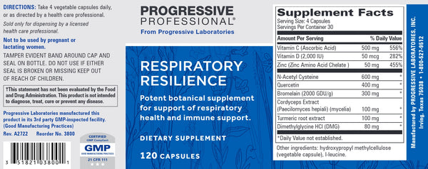 Progressive Labs, Respiratory Resilience, 120 Capsules – Herbs Direct