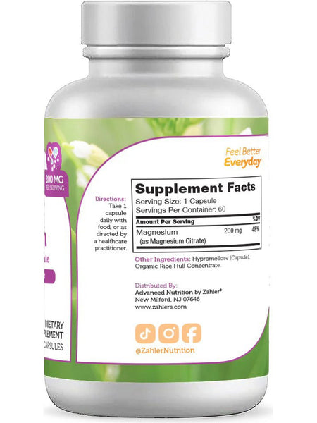 Advanced Nutrition by Zahler, Magnesium, Bioactive Magnesium Citrate ...