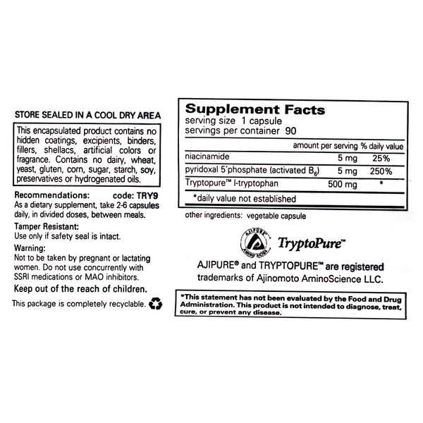 Pure Encapsulations, L-Tryptophan, 90 caps – Herbs Direct