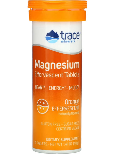 Trace Minerals, Magnesium Effervescent Tablets, Orange, 10 Tablets ...