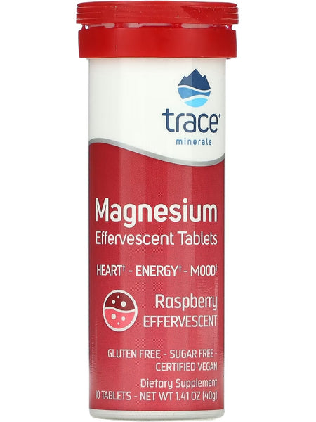 Trace Minerals, Magnesium Effervescent Tablets, Raspberry, 10 Tablets ...